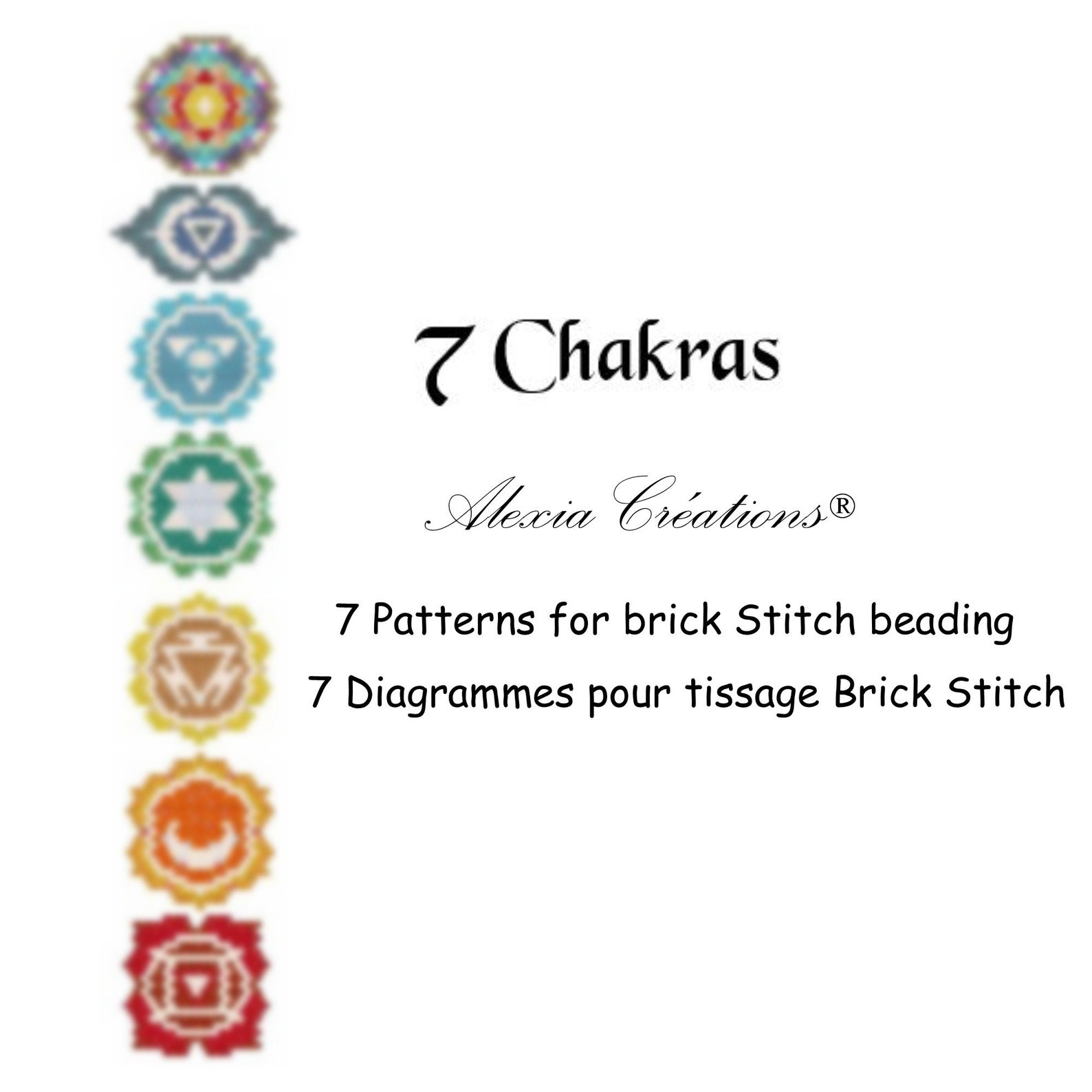 Set of 7 Brick Stitch Patterns 7 Chakras | Etsy