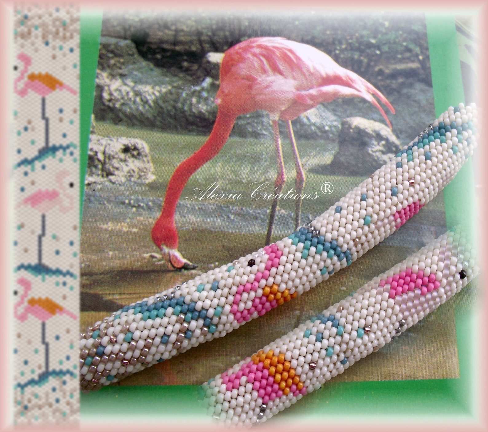 Flamingo Pattern Peyote With a Twist Not Crochet | Etsy