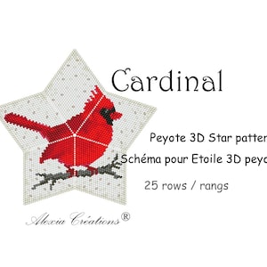 3d Peyote Star Pattern - Cardinal Design - Downloadable Pdf File - Etsy