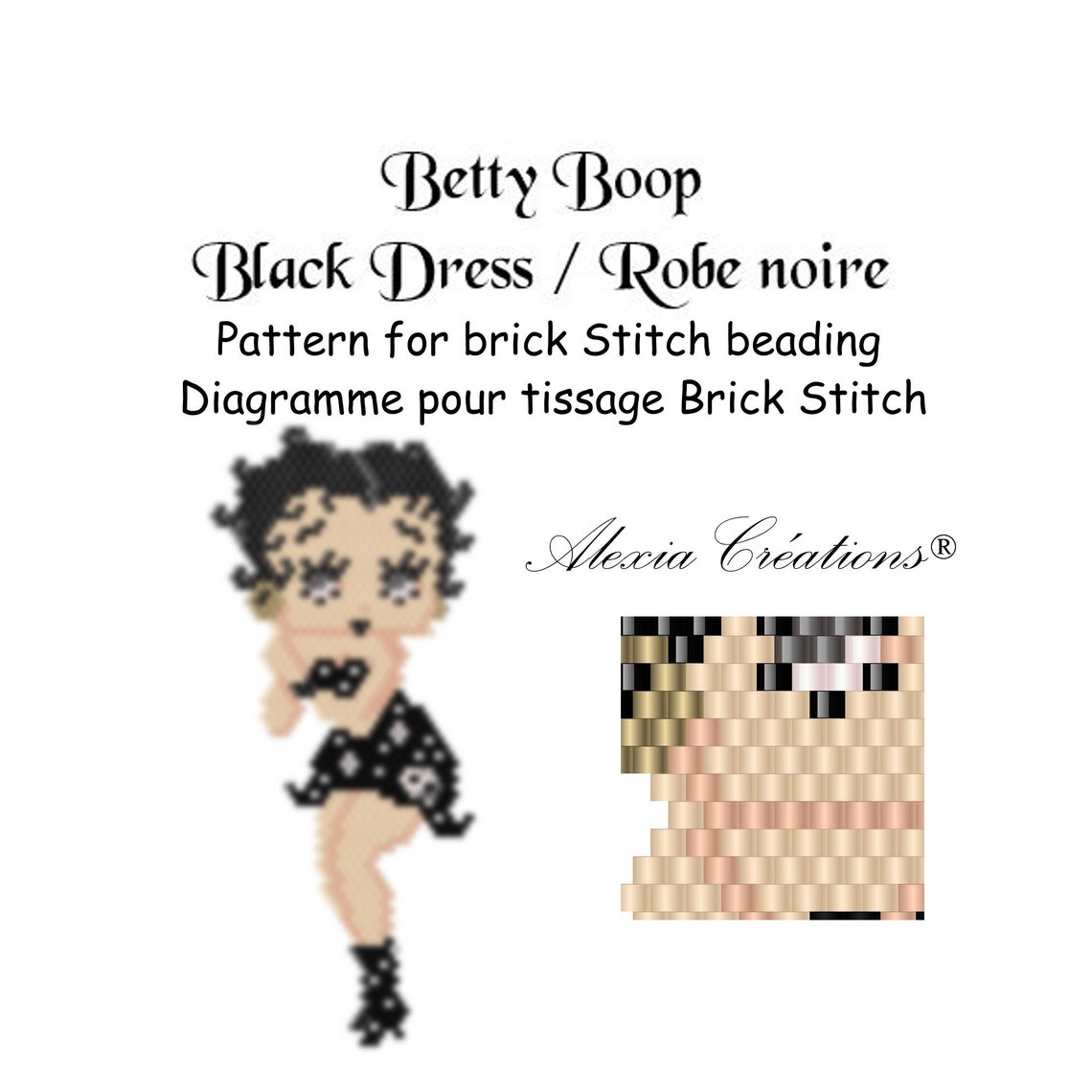 Brick Stitch Pattern Betty Boop With a Black Dress - Etsy