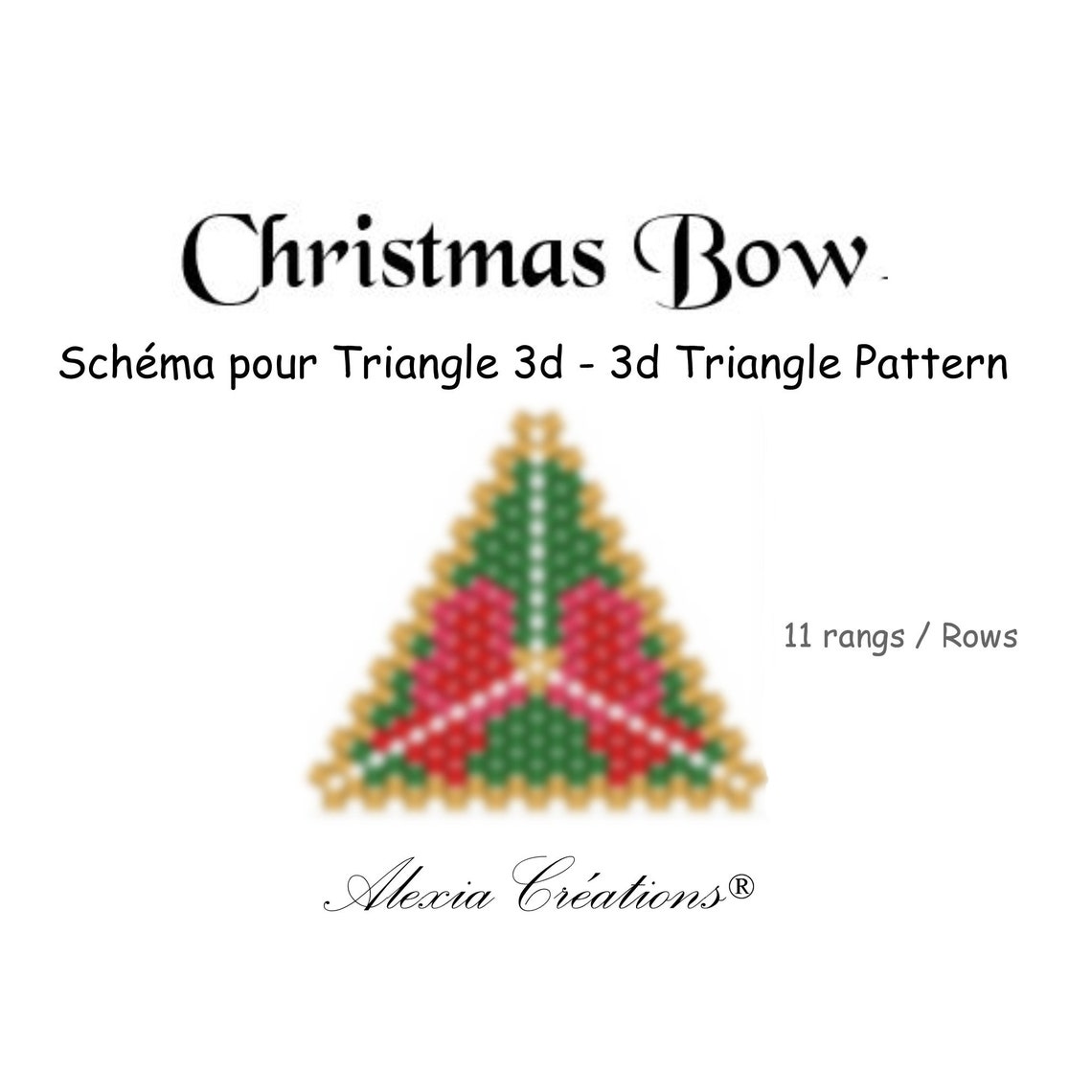 Little 3d Peyote Triangle Pattern 11 Rows Christmas Bow. - Etsy