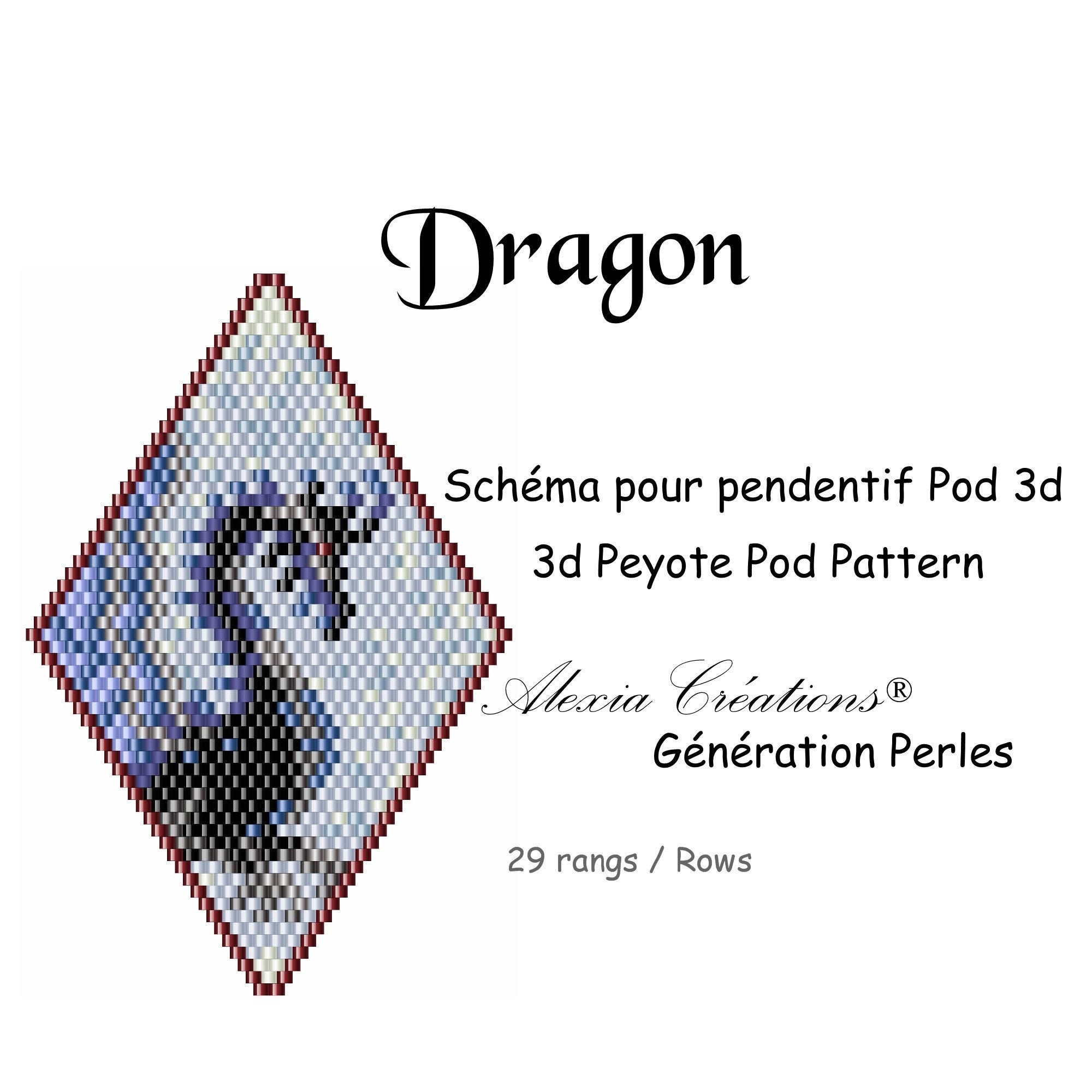 3d Peyote Pod Pattern Dragon - Etsy