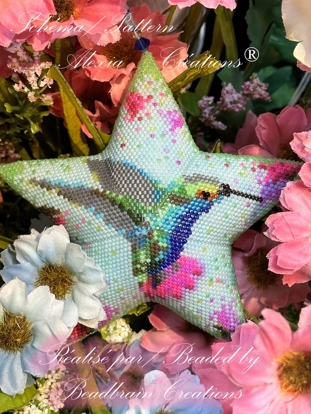 3d Peyote Star Pattern - Hummingbird Design - Downloadable Pdf File - Etsy