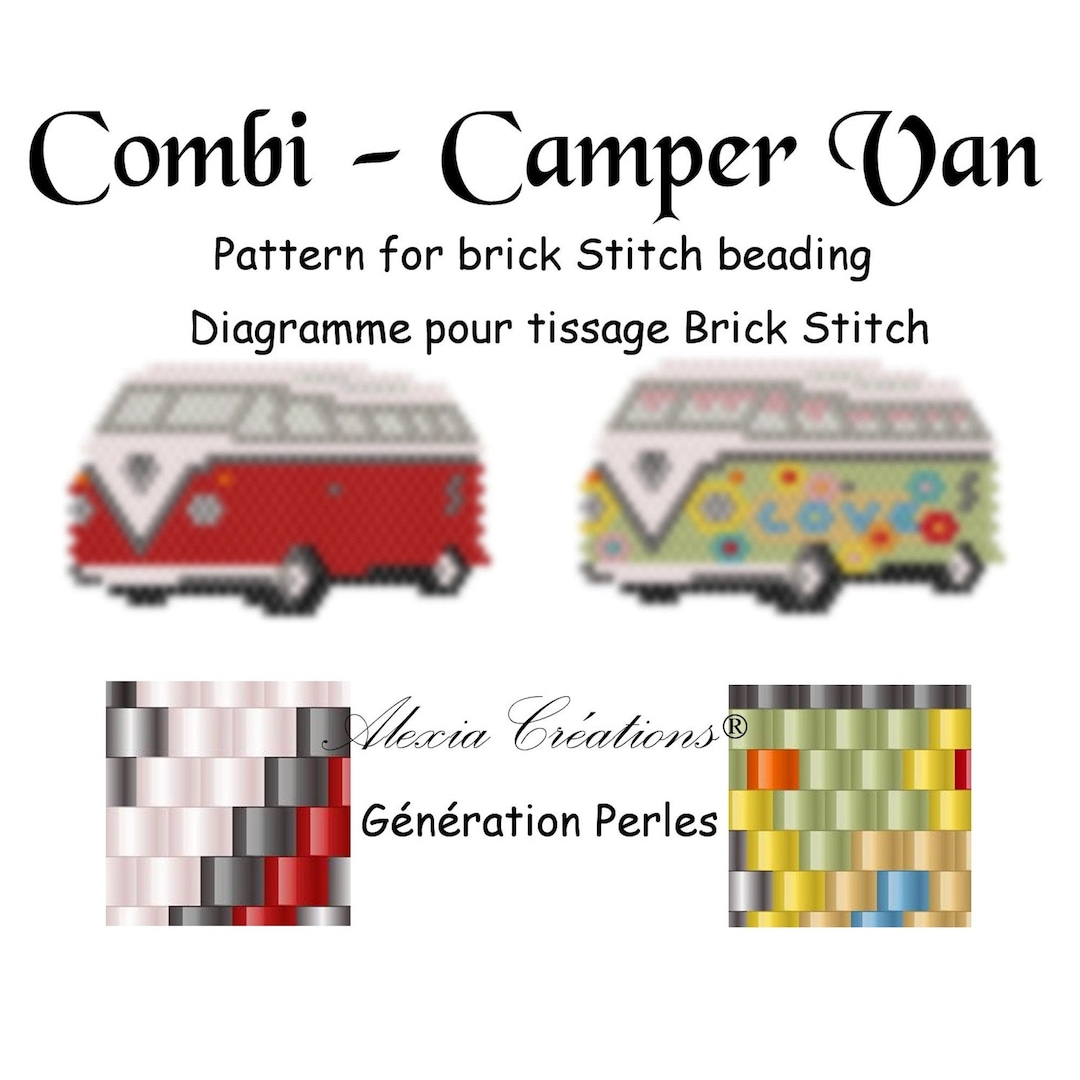 2 Patterns for Bead Weaving in Brick Stitch - Camper Van - Etsy
