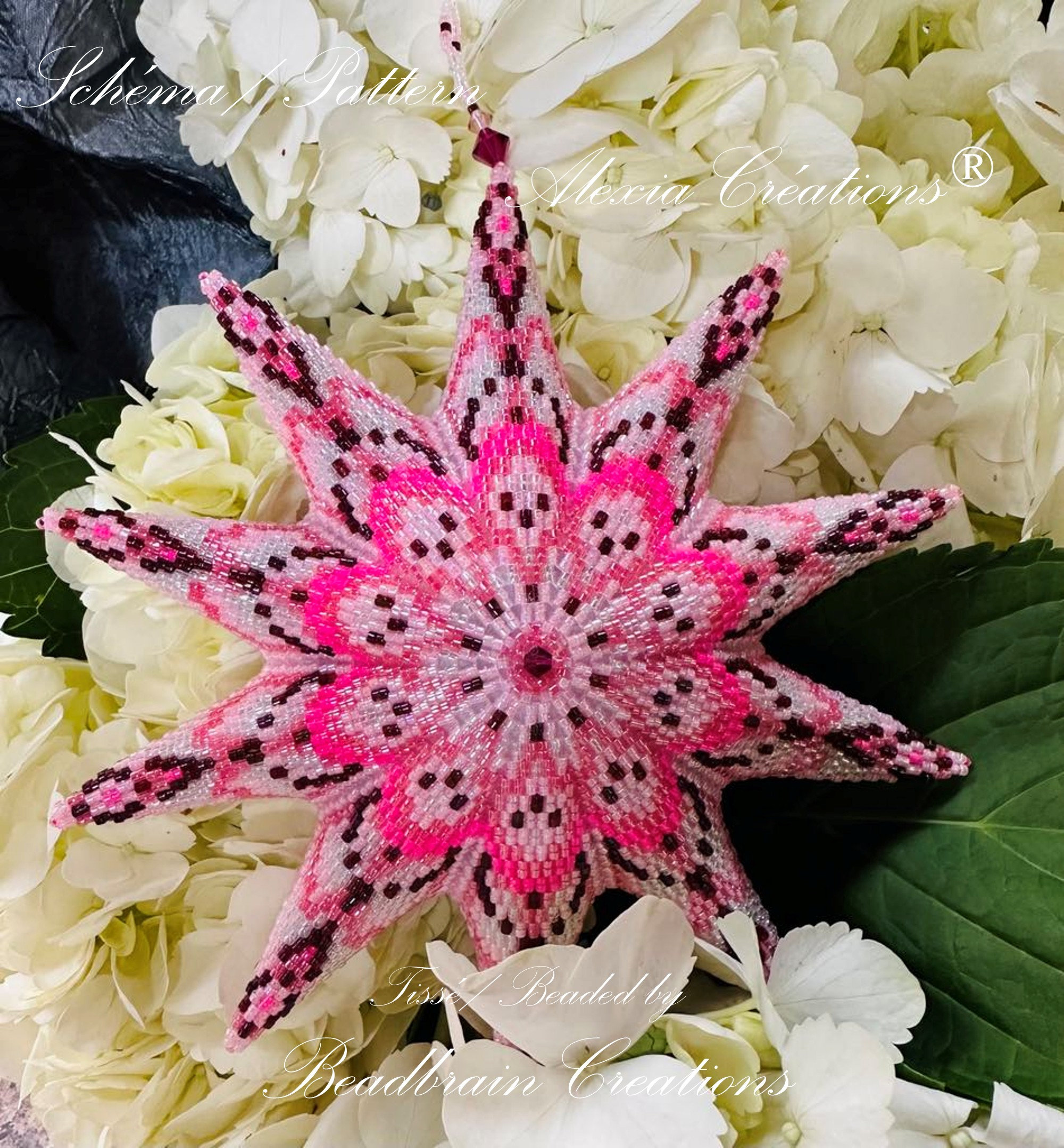 3d Peyote Star Pattern 10 Branches, 15 Rows - Sakura - 2 Drop Peyote ...