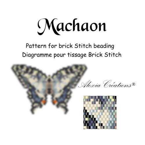 Brick Stitch Pattern. Blue Butterfly Morpho - Etsy