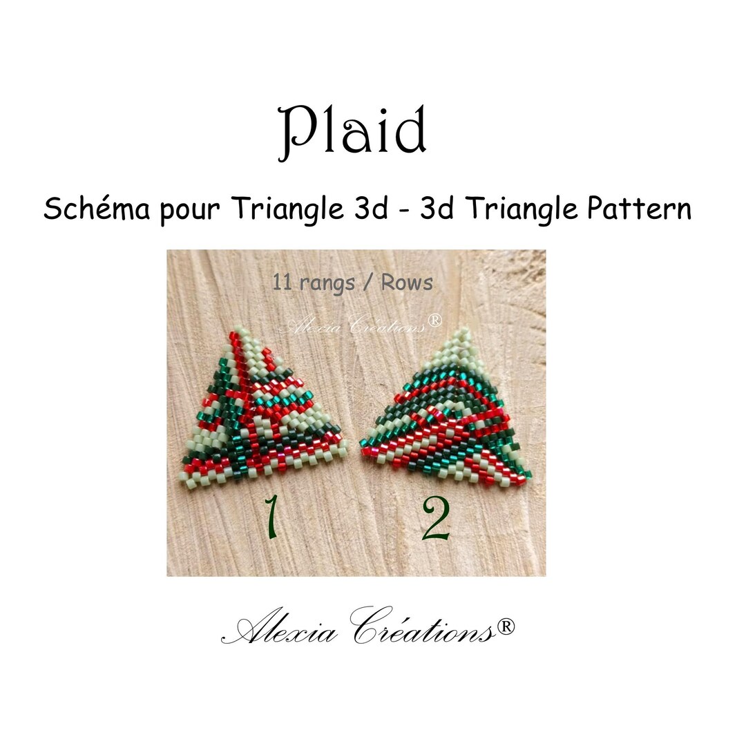 Little 3d Peyote Triangle 2 Patterns, 11 Rows , Plaid Design. - Etsy