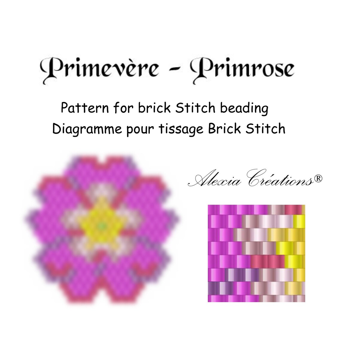 Brick Stitch Pattern to Bead a Primrose | Etsy