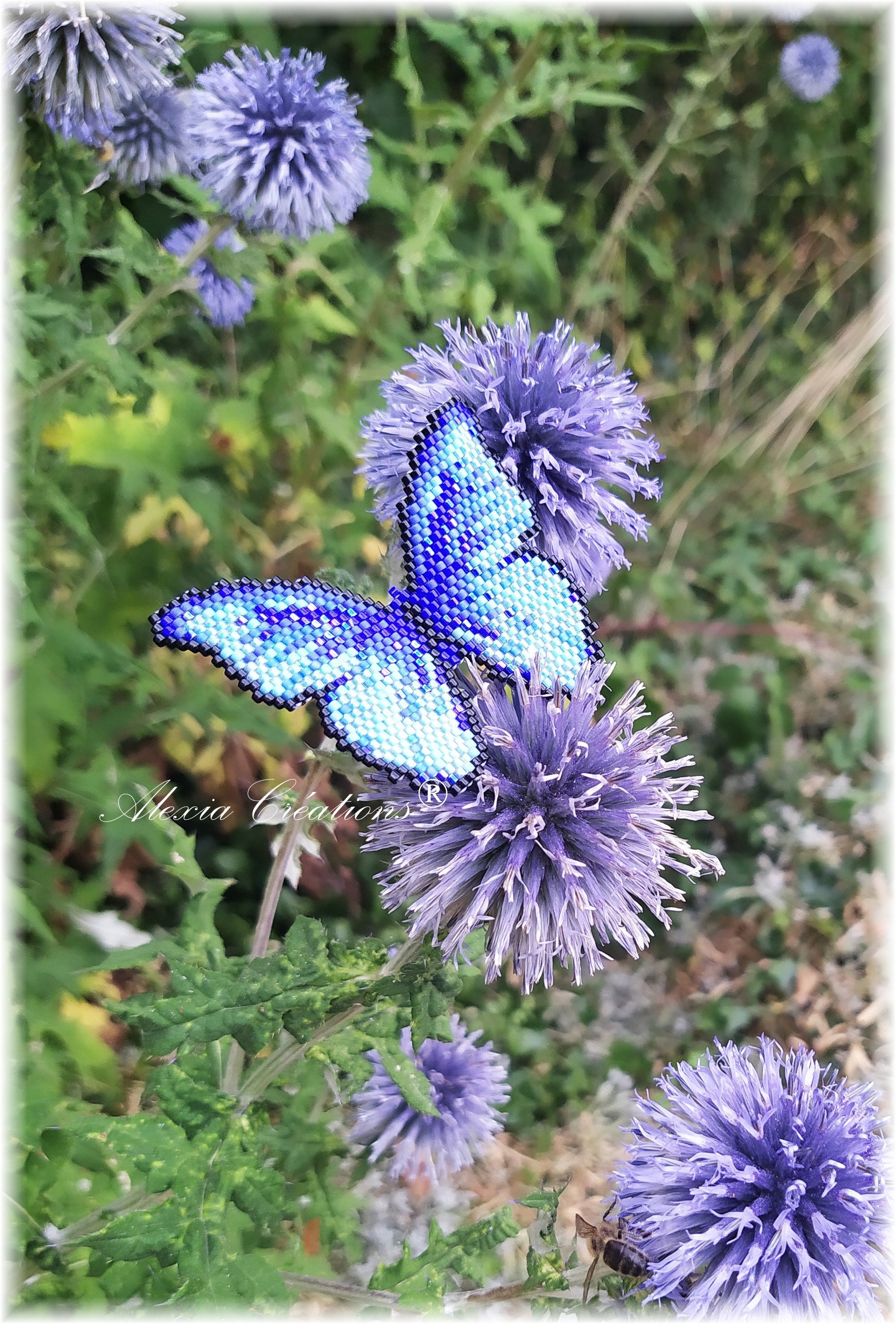 Brick Stitch Pattern. Blue Butterfly - Morpho - Etsy