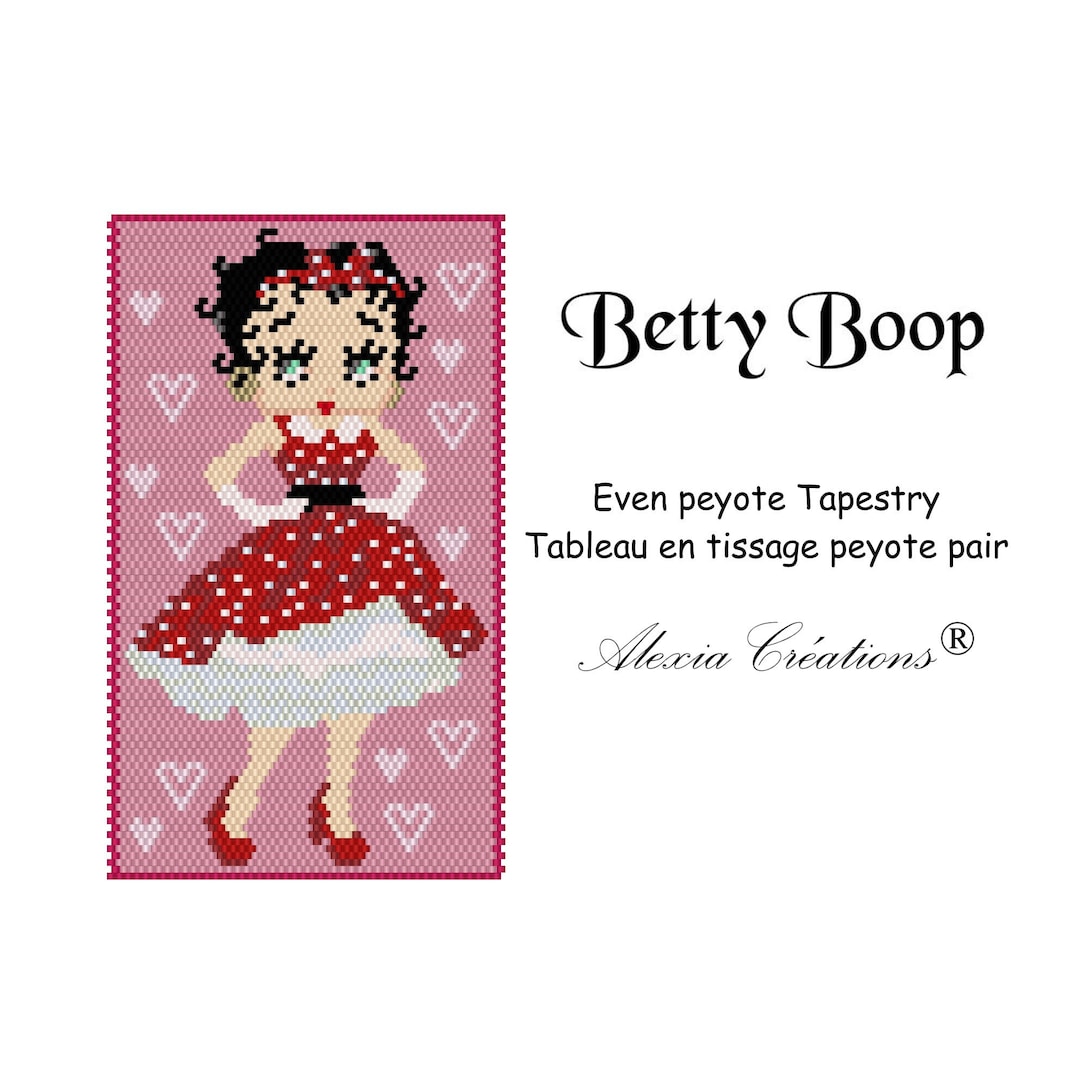 Even Peyote Pattern for a Betty Boop Tapestry. Downloadable Pdf Pattern ...