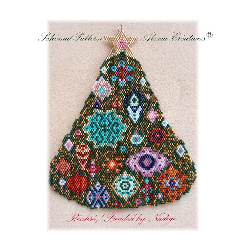 Brick Stitch Pattern for a Mandala Christmas Tree With Miyuki Delicas ...