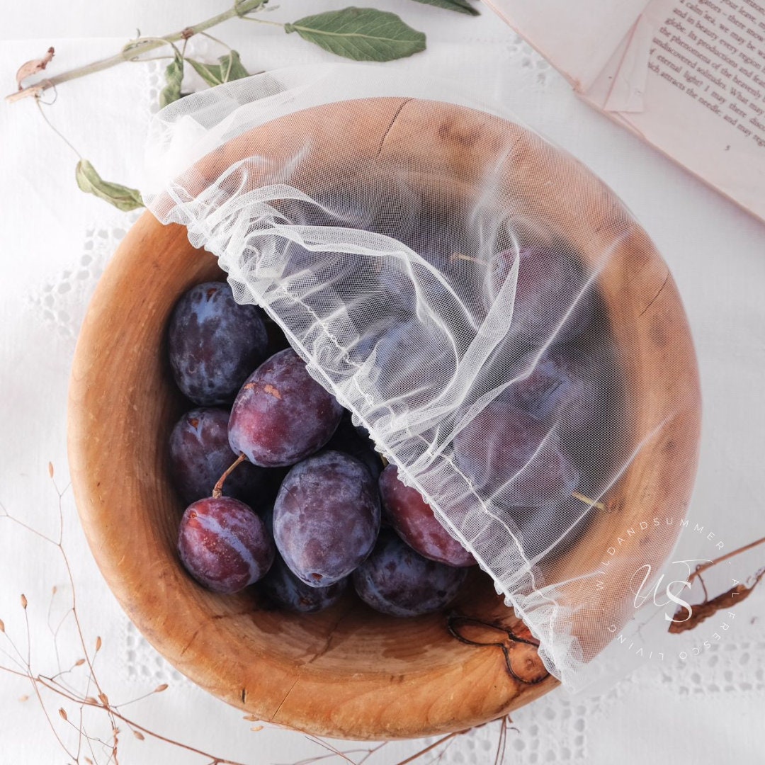 2-pack Medium Mesh Fruit Bowl Covers/ Fruit Net With Elastic to Keep ...