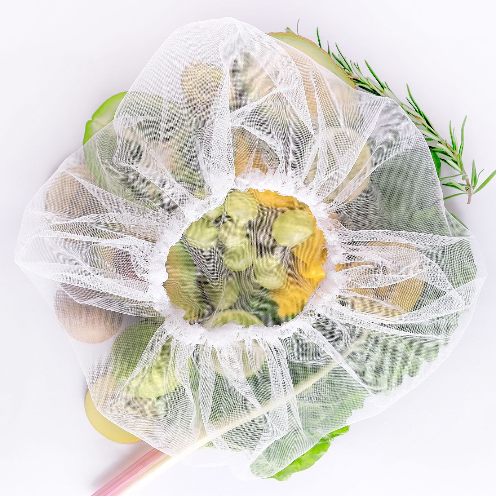 2-pack Xtra Large Mesh Fruit Bowl Cover/ Fruit Net With Elastic to Keep ...