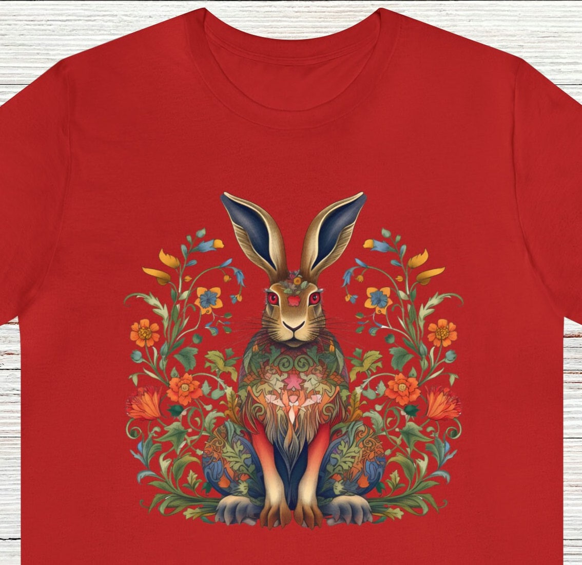 Hare Scandinavian Folk Art Shirt Rabbit Nordic Folklore Tshirt Hare ...