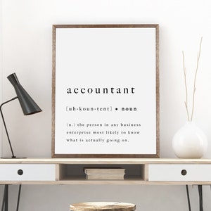 Accountant Print Definition Quote Accounting Inspiring Gift Idea ...