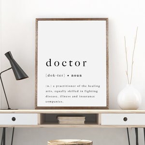 Doctor Definition Print Medical University Graduation Poster Gift Uni ...