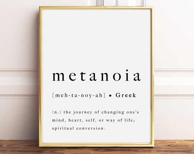 Unique Vocabulary: Metanoia Definition Dictionary Art Hand Made ...