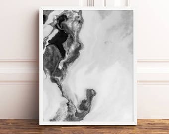 Grey Printable Art Monochrome Abstract Print Black White | Etsy