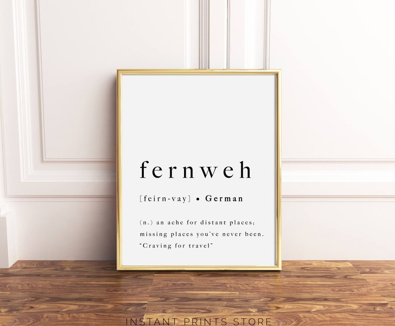 Fernweh German Travel Quote Modern Print Art Printable Poster - Etsy