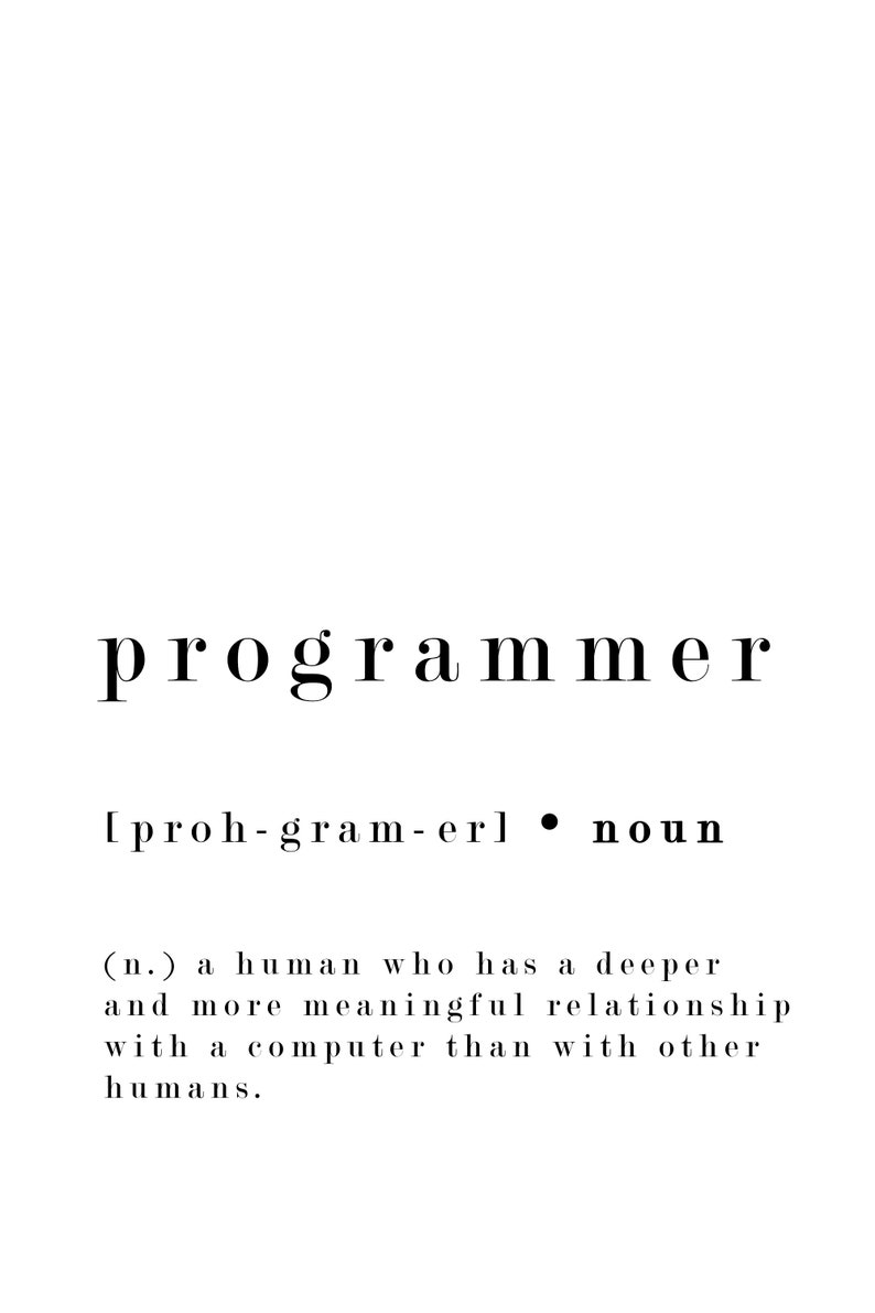 Programmer Definition Print Funny IT Quote Student | Etsy Programmer Definition Print Funny IT Quote Student | Etsy