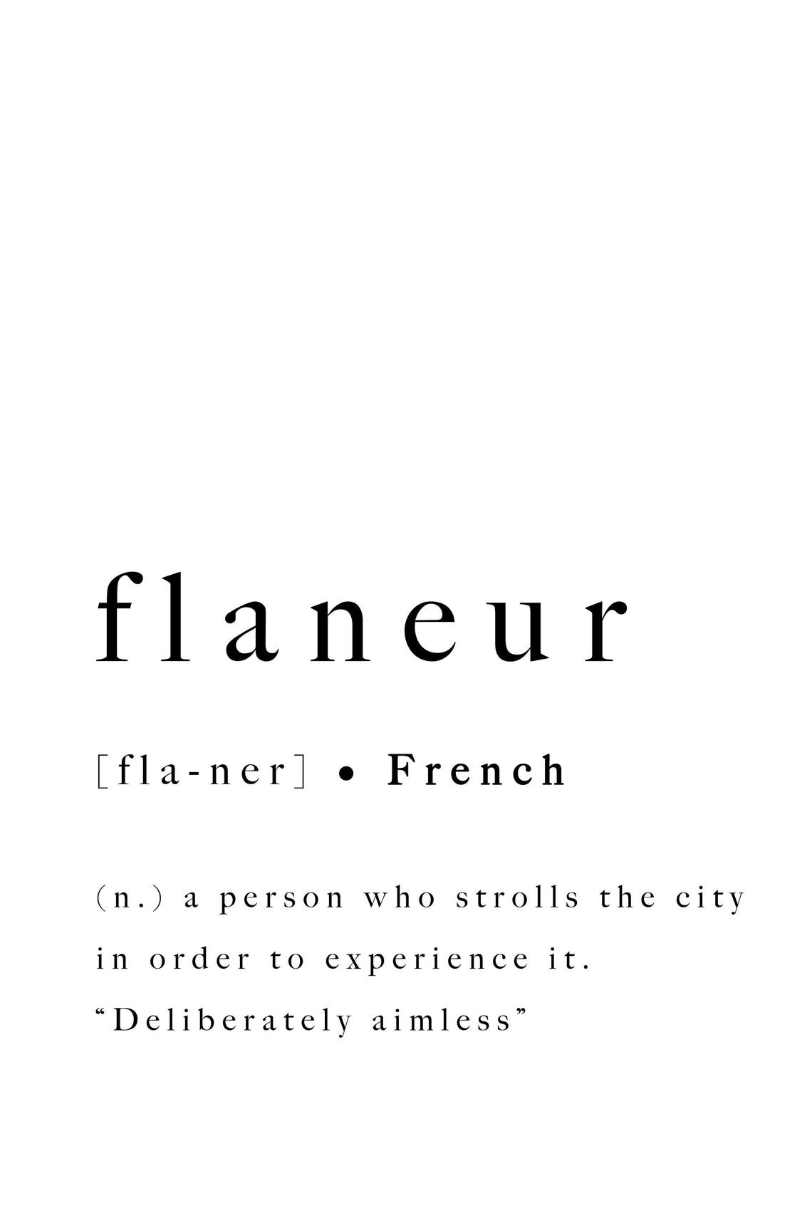 Flaneur French Quote Print Modern Printable Typography Art | Etsy Canada