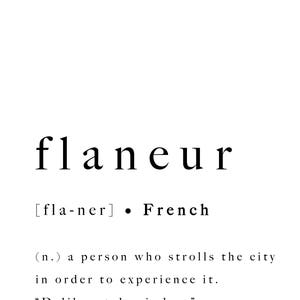 Flaneur French Quote Print Modern Printable Typography Art Poster ...