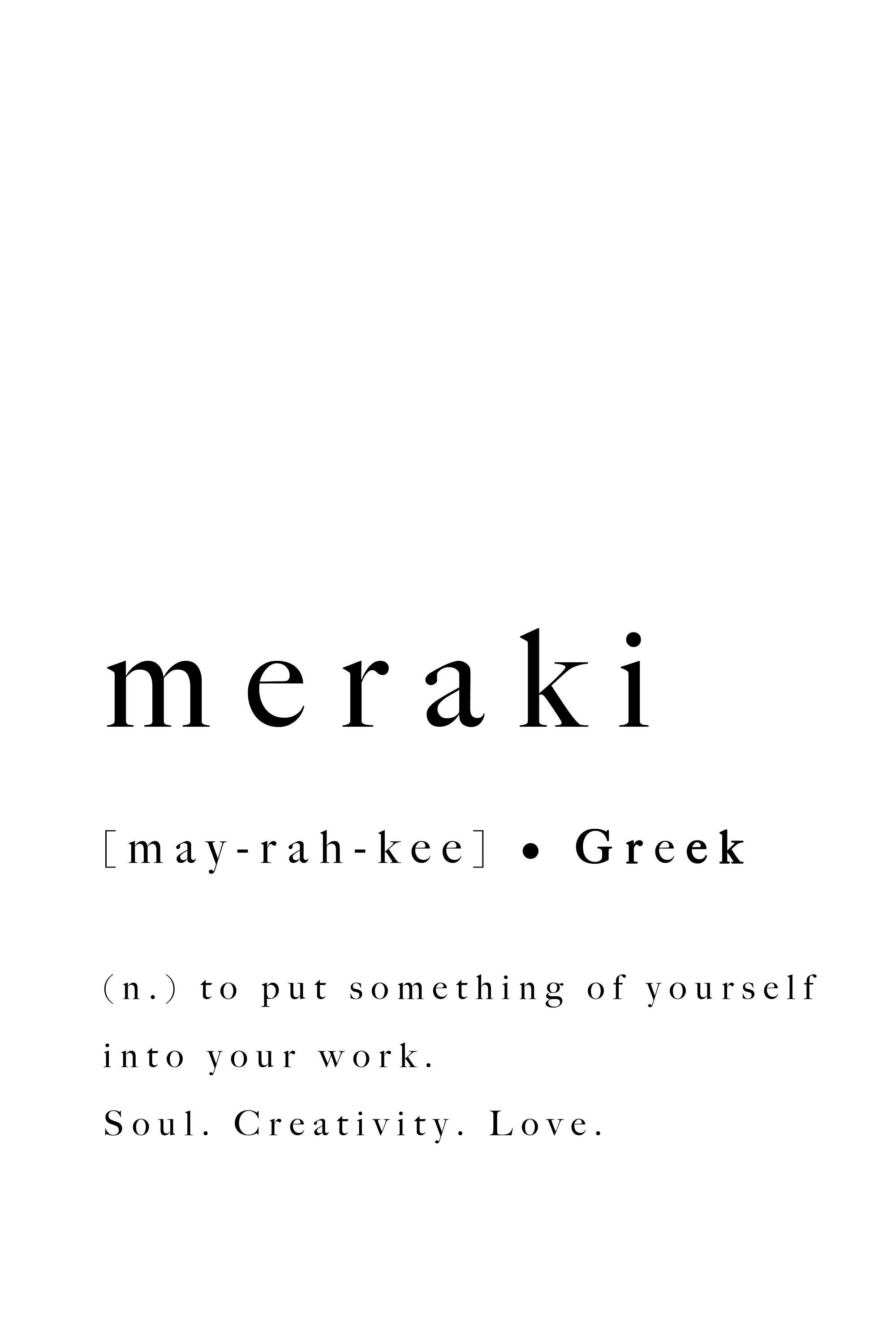 Meraki Greek Quote Print Soul Creativity Love Poster Art - Etsy