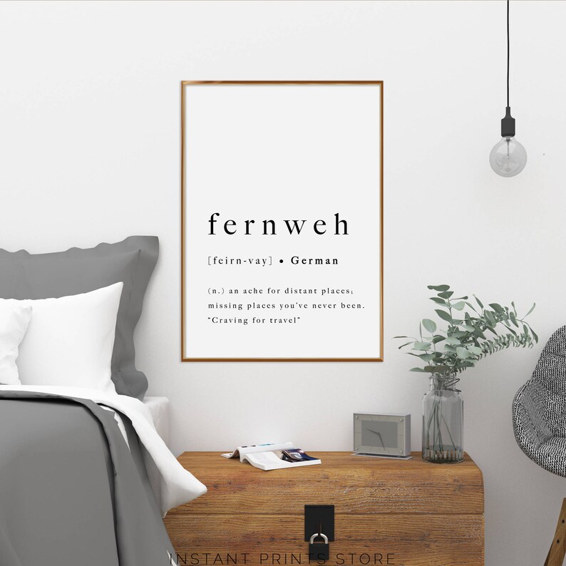 Fernweh German Travel Quote Modern Print Art Printable Poster - Etsy