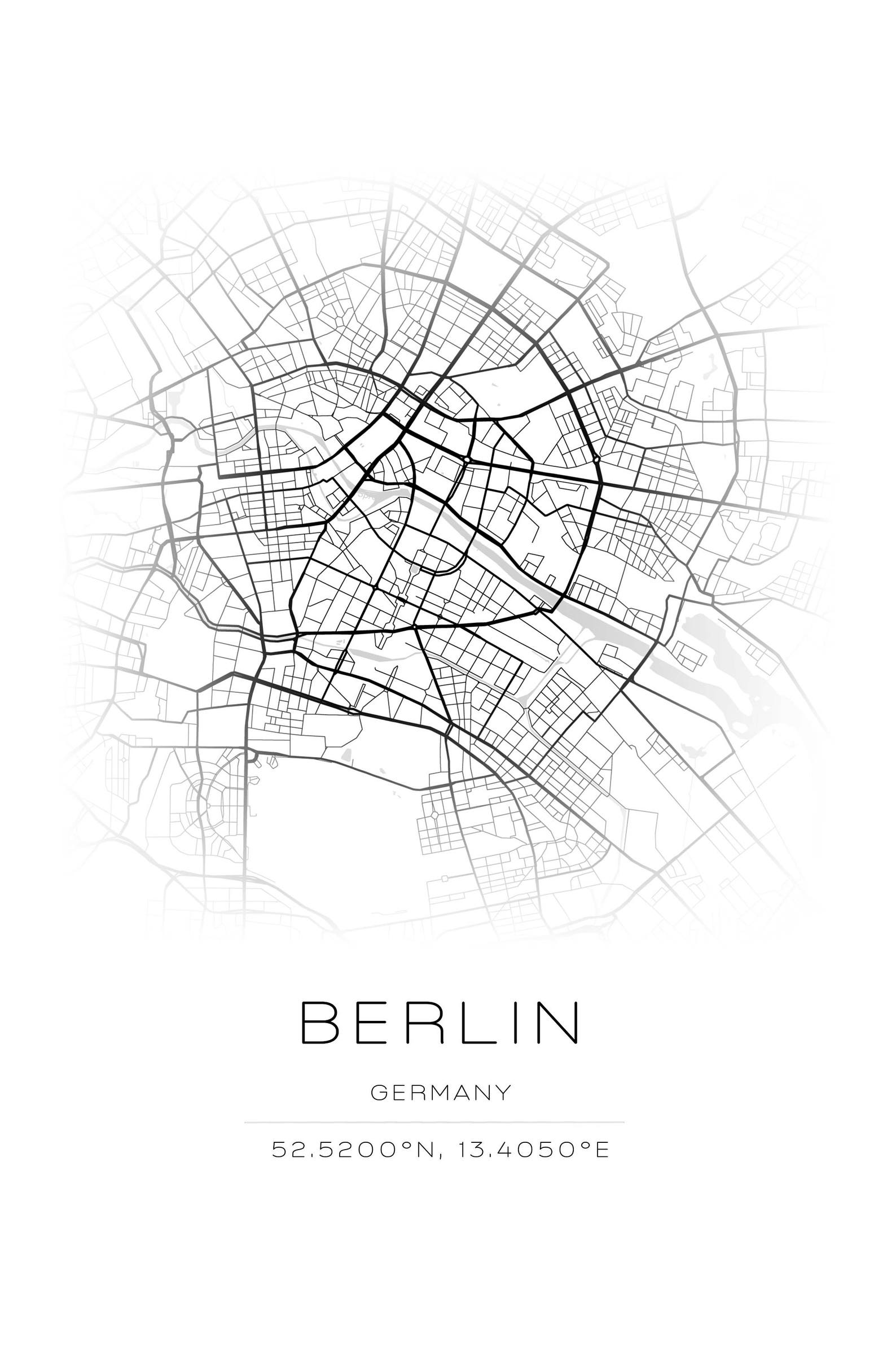 Berlin Germany Coordinates Map Printable Modern Art Poster | Etsy