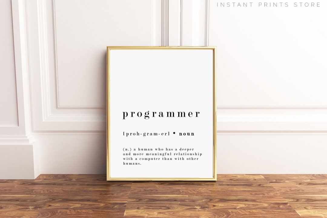 Programmer Definition Print Funny IT Quote Student Professional Gift ...