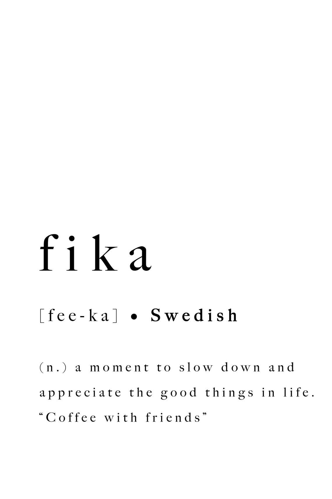 Fika Swedish Quote Print Inspirational Printable Poster Sweden | Etsy
