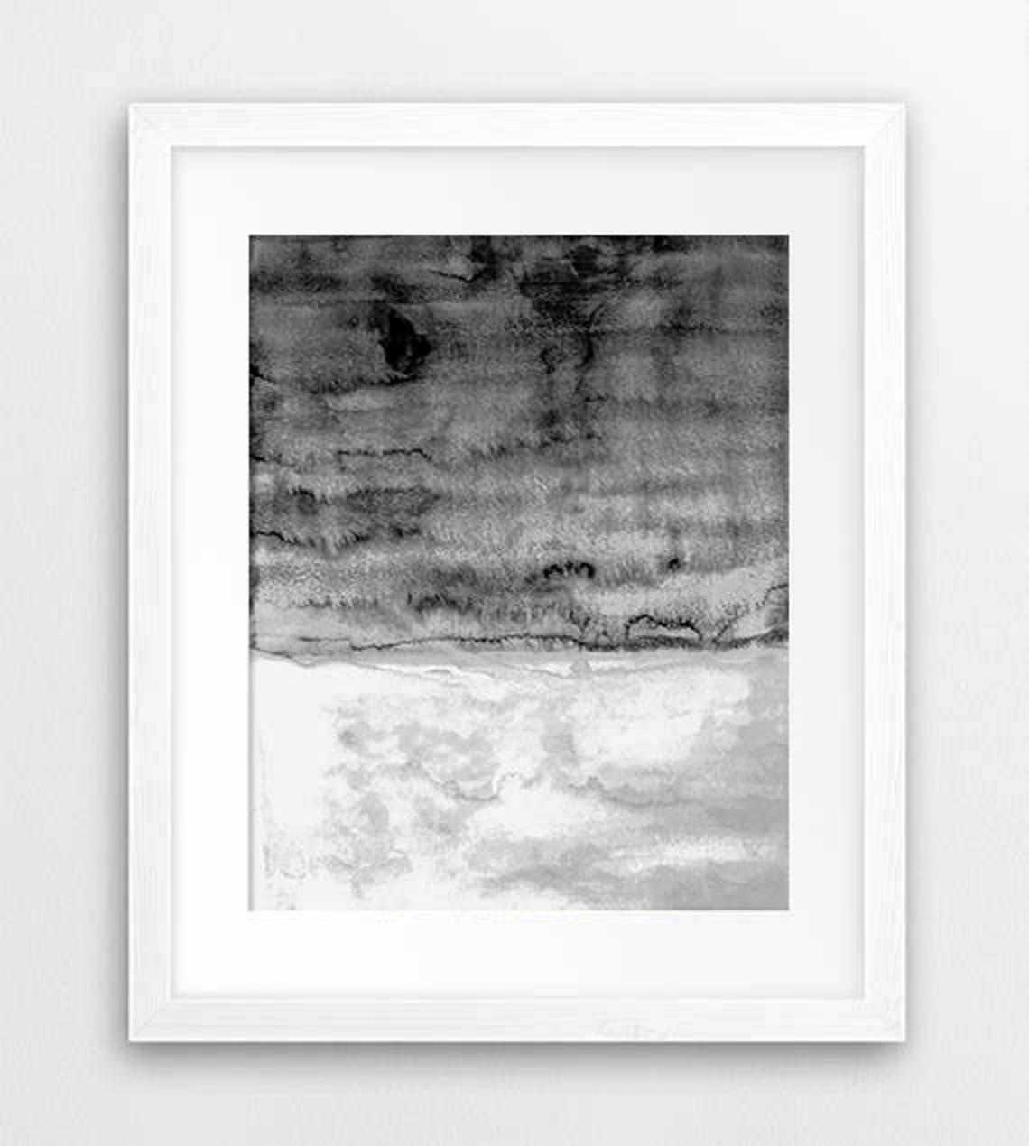 Grey Printable Art Monochrome Abstract Print Black White | Etsy