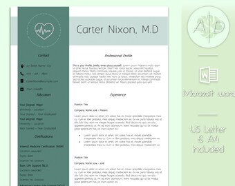 Creative Resume Template for Word Instant Download One - Etsy