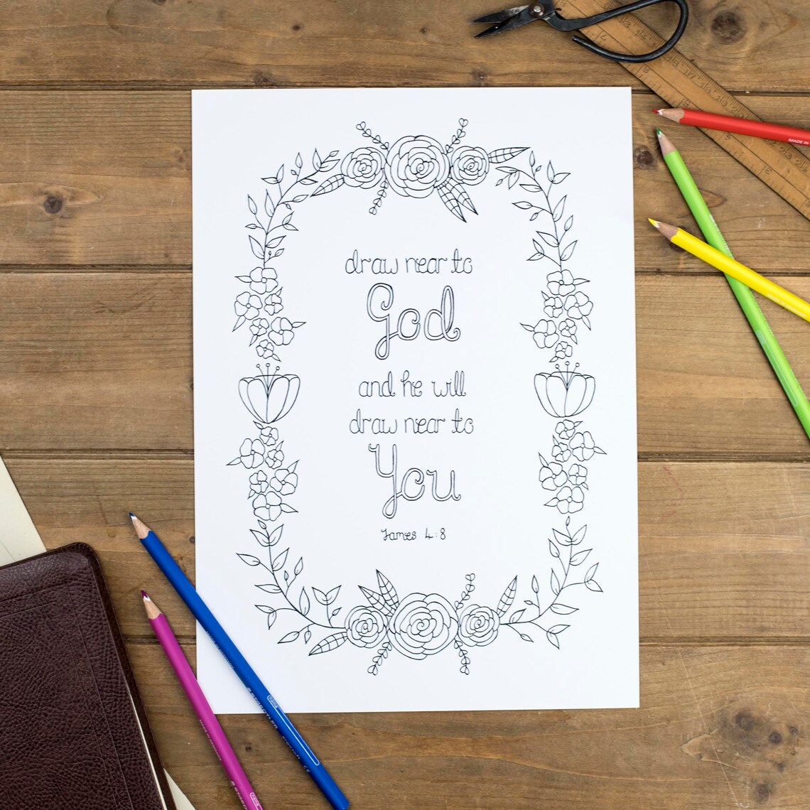 4 Bible Verse Colouring Pages Digital Download Christian - Etsy
