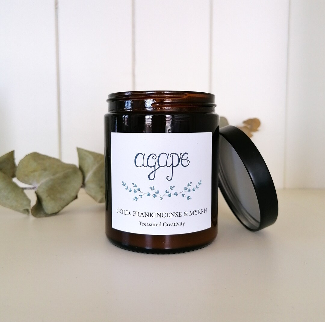 Gold, Frankincense & Myrrh Soy Candle Agape Candle Christian Candle ...