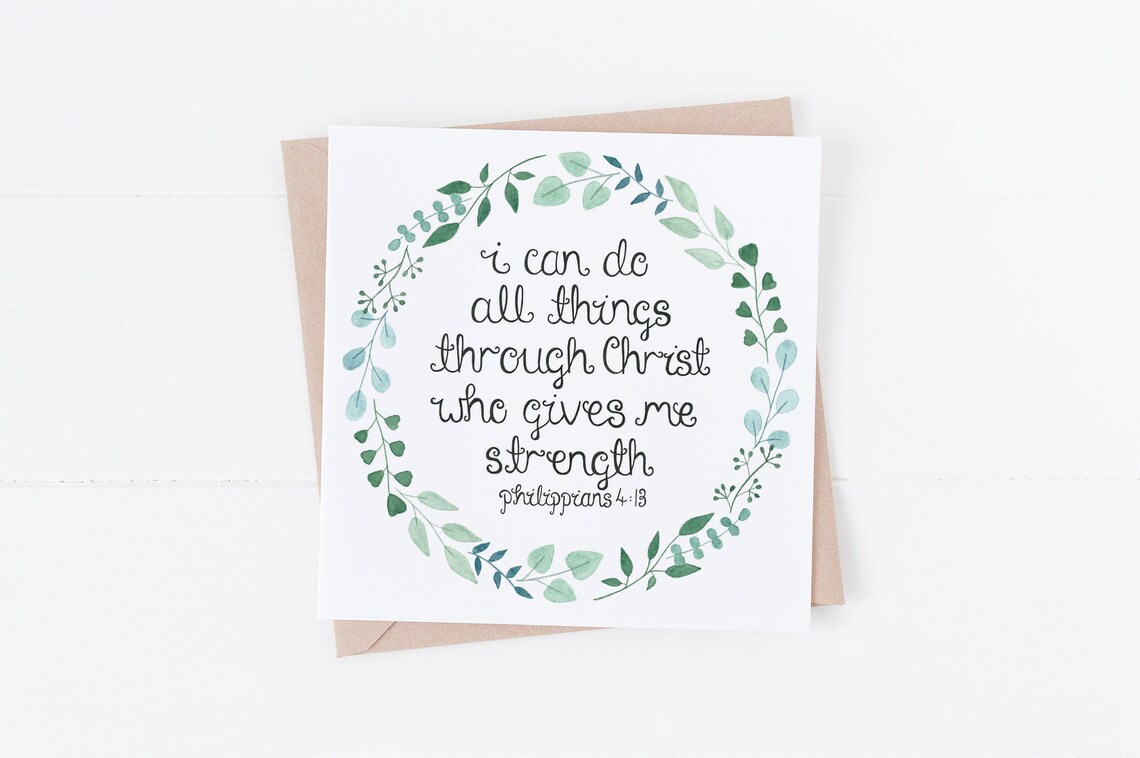 I Can Do All Things Through Christ Card Philippians 4:13 - Etsy