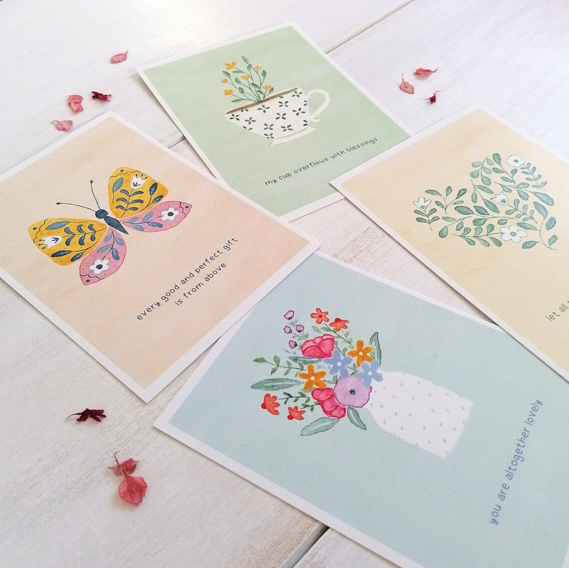Set of 4 Bible Verse Postcards Christian Postcard Pack - Etsy