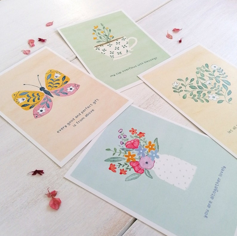 Set of 4 Bible Verse Postcards Christian Postcard Pack - Etsy