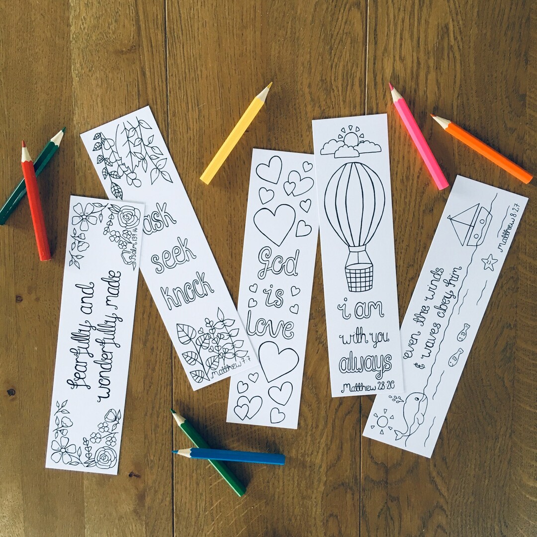 Bible Verse Colouring Bookmarks Set Christian Colouring Bookmarks ...