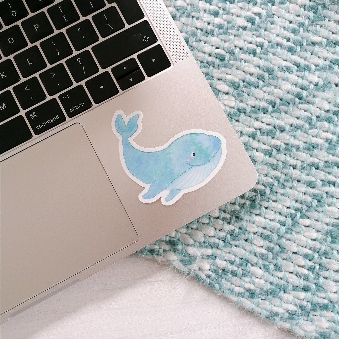 Whale Sticker Whale Illustration Decal Blue Whale Decal - Etsy