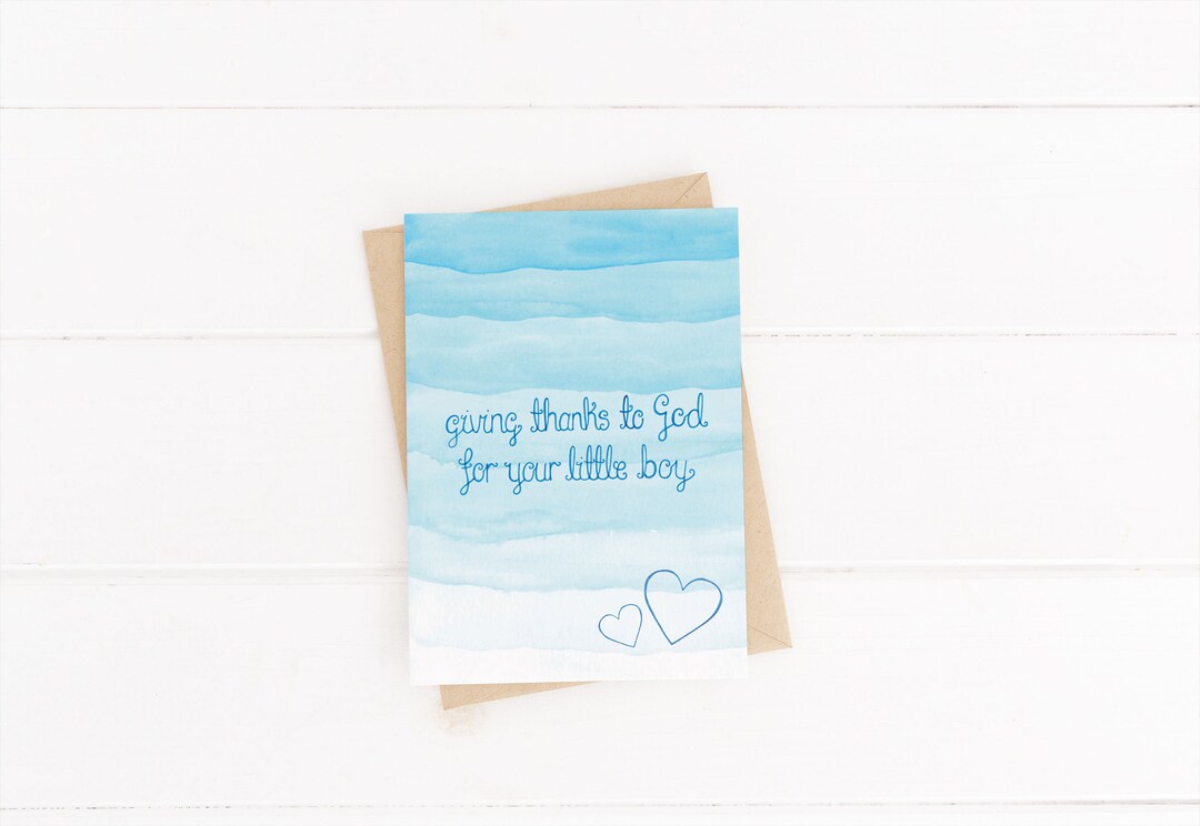 Giving Thanks to God for Your Little Boy Baby Boy Card - Etsy