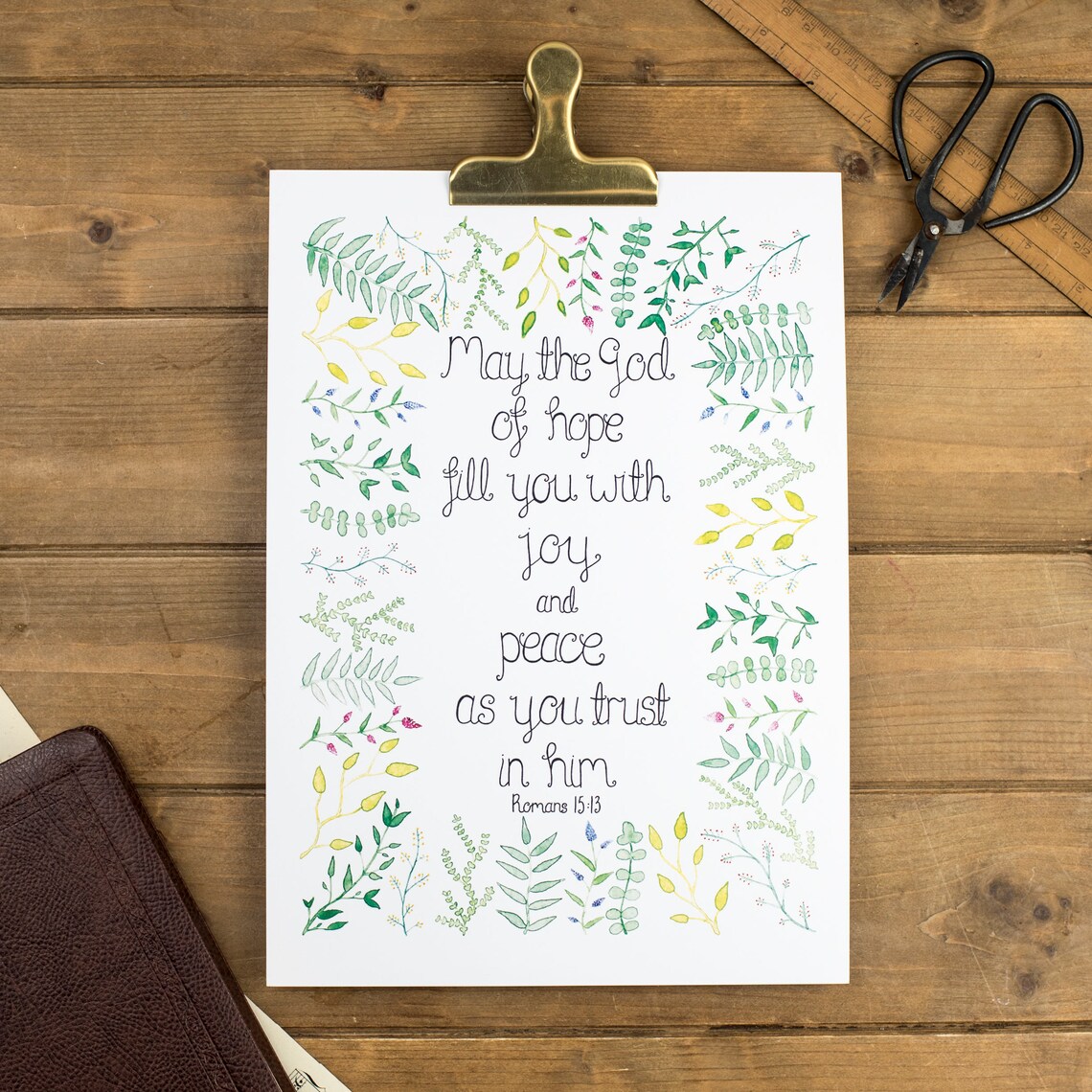 May the God of Hope Fill You With Joy and Peace Print Romans | Etsy