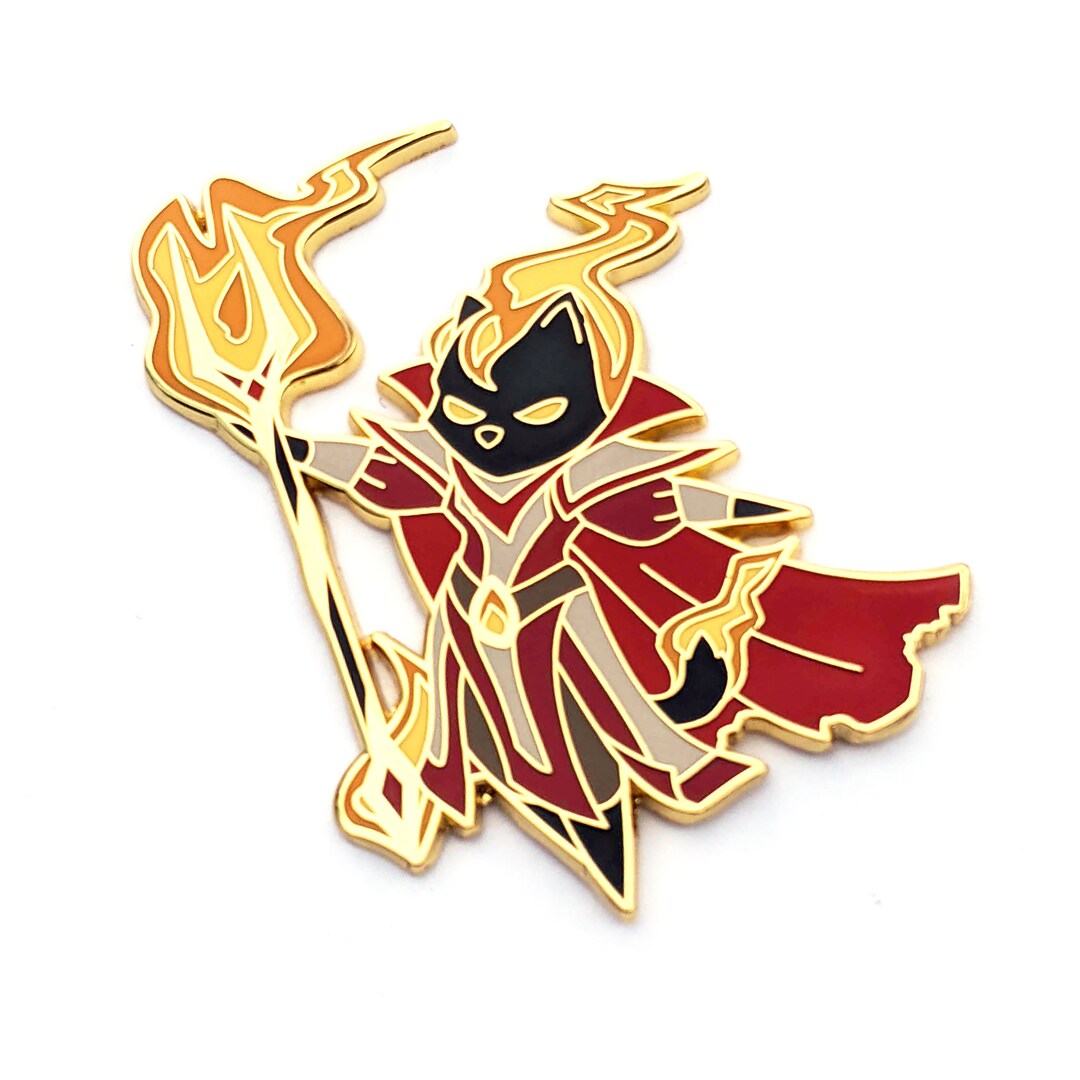 Pyromancer Fire Mage - RPG Black Cat - Hard Enamel Pin - Etsy