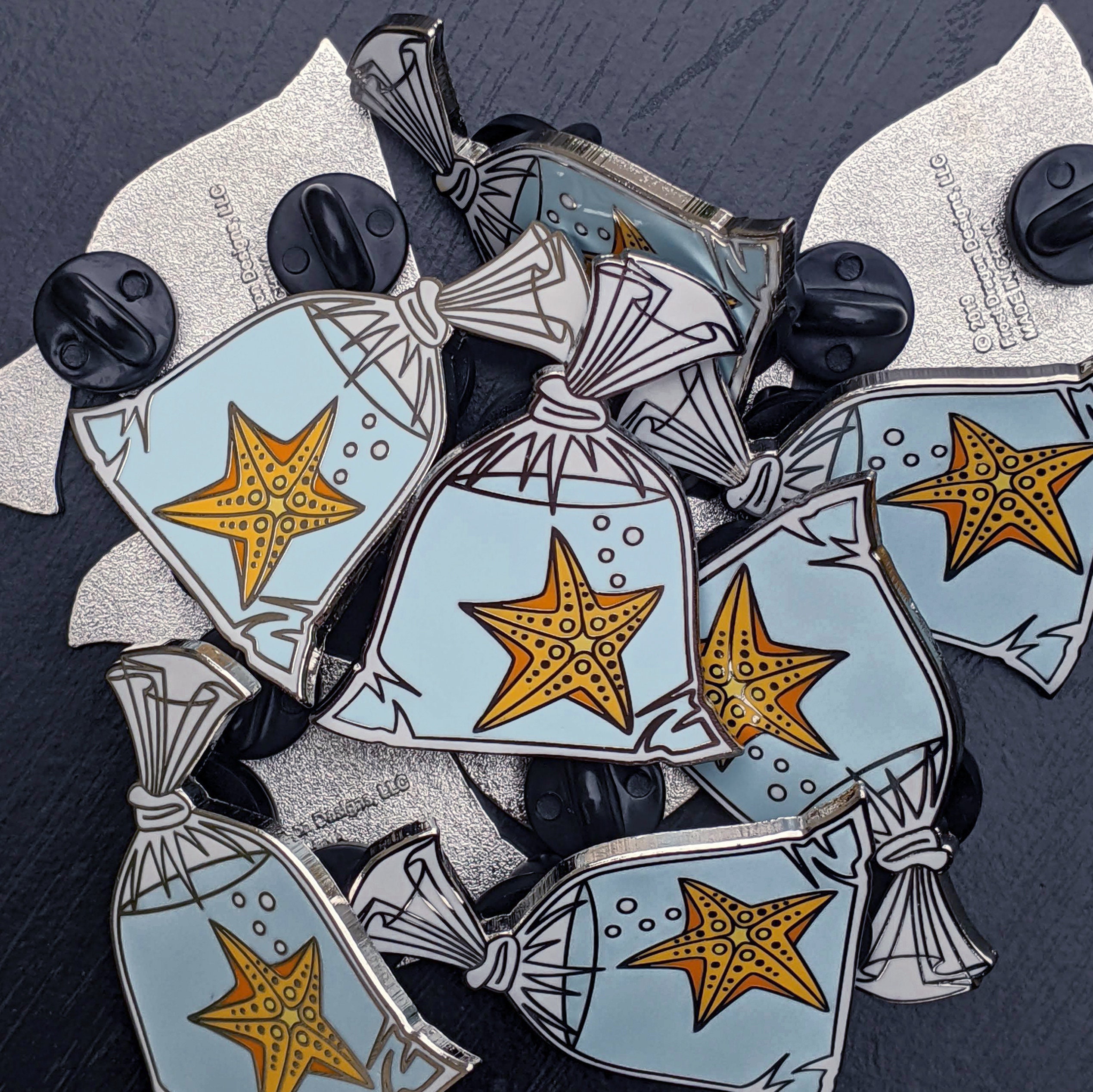 Starfish Pin Sea Star Pin Goldfish in a Bag Pin Seconds - Etsy