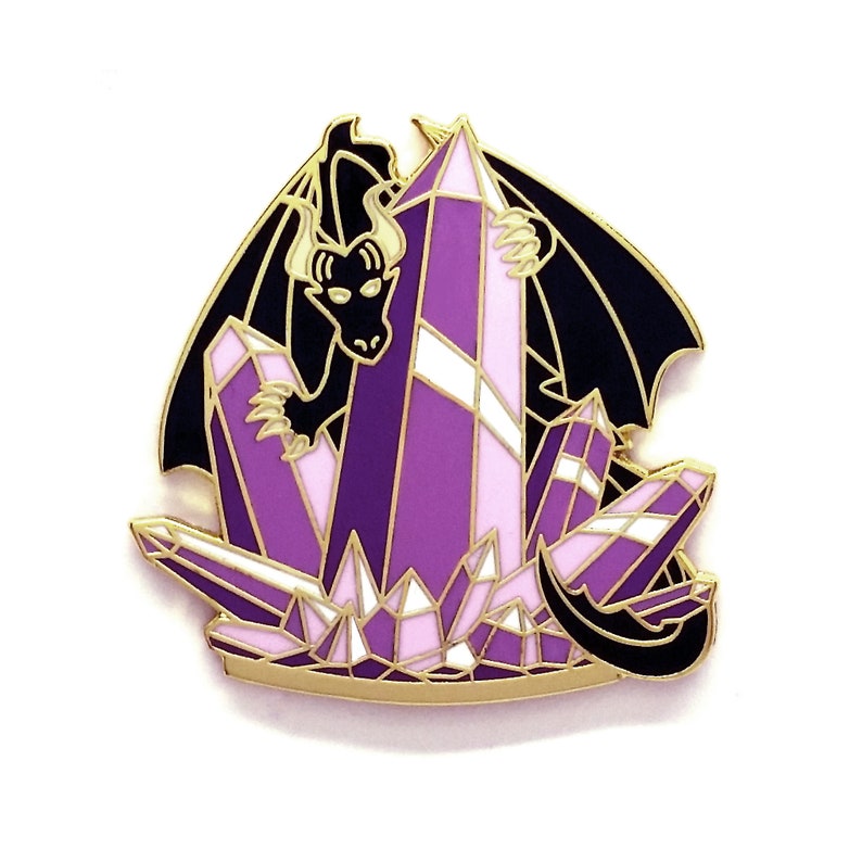 Crystal Dragon Pin Amethyst Pinamethyst Dragon Pin Hard - Etsy