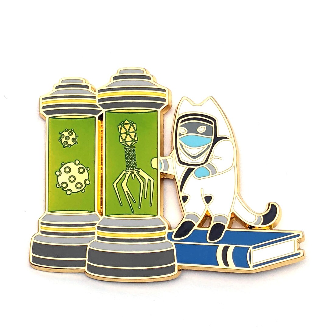 Virology Cat Hard Enamel Pin - Virus Cat Pin - Enamel Pin - Etsy