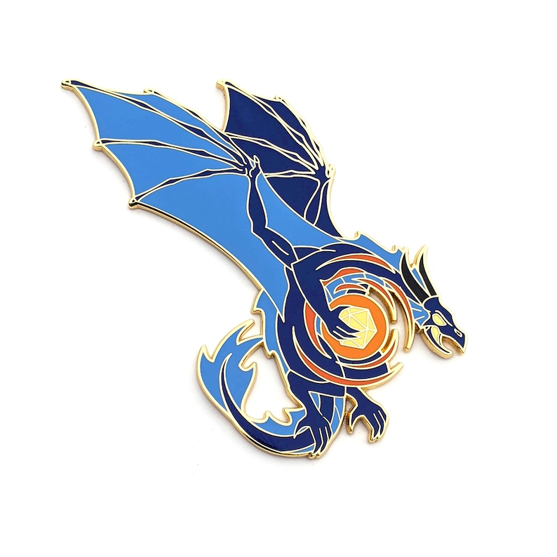 Astral Dragon With D20 Pin - Adult Ancient Dragon - Hard Enamel Pin - Etsy