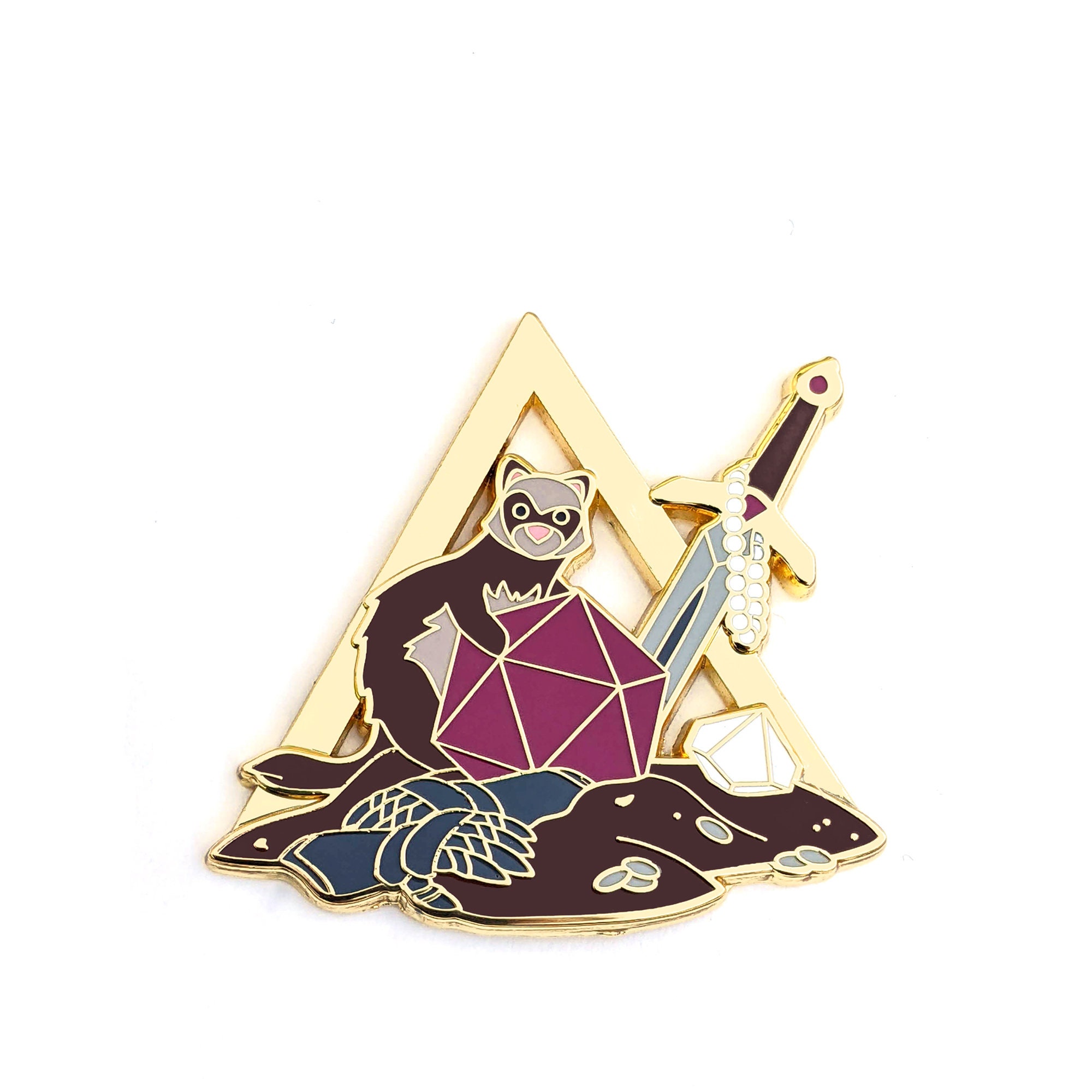 Ferret With D20 Pin RPG Pin Hard Enamel Pin - Etsy