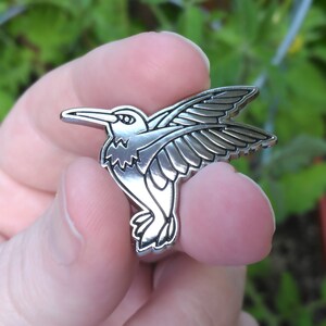 Silver Hummingbird Pin - Etsy