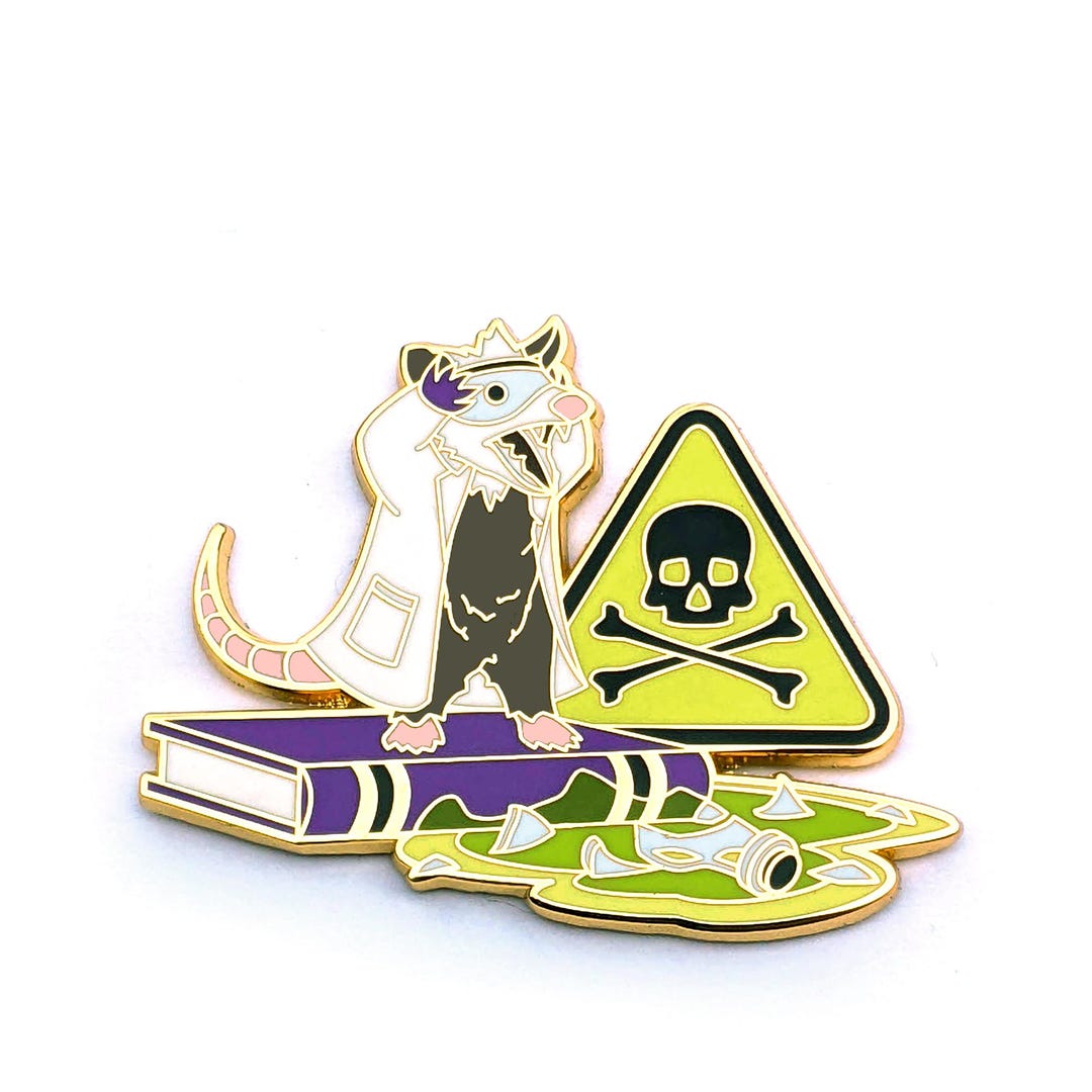 Chemistry Opossum Hard Enamel Pin - Scientist Possum Pin - Etsy